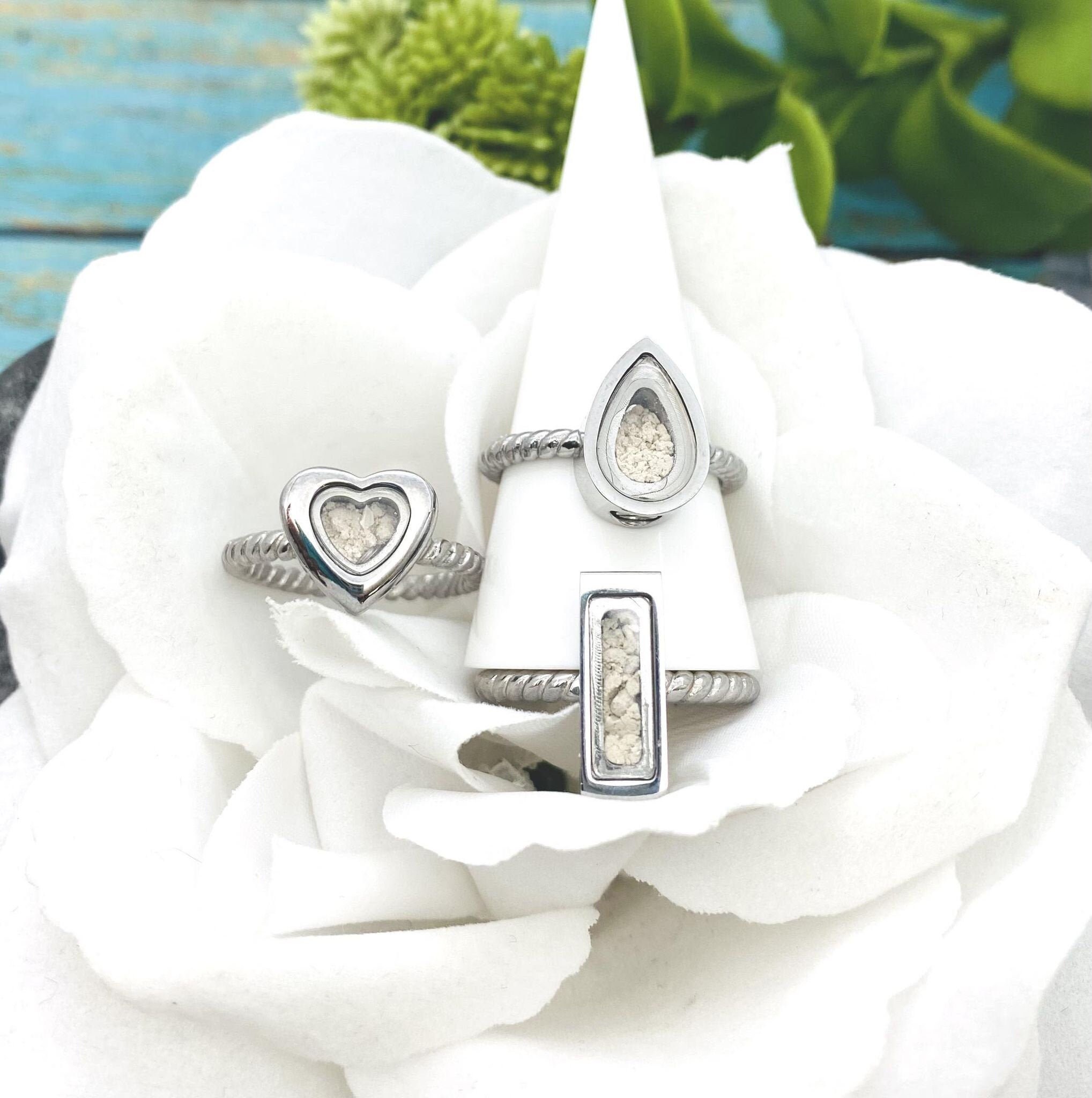 Cremation Locket Urn Rings Heart Teardrop Bar Glass Locket - Etsy