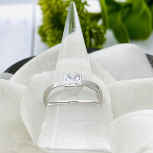 Square Cut Cremation Ring, Sterling Silver Ring With Ashes, Memorial ...