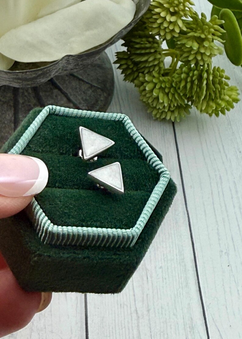 Earrings for Ashes, Triangle Cremation Earrings, Memorial Jewelry, Pet ...