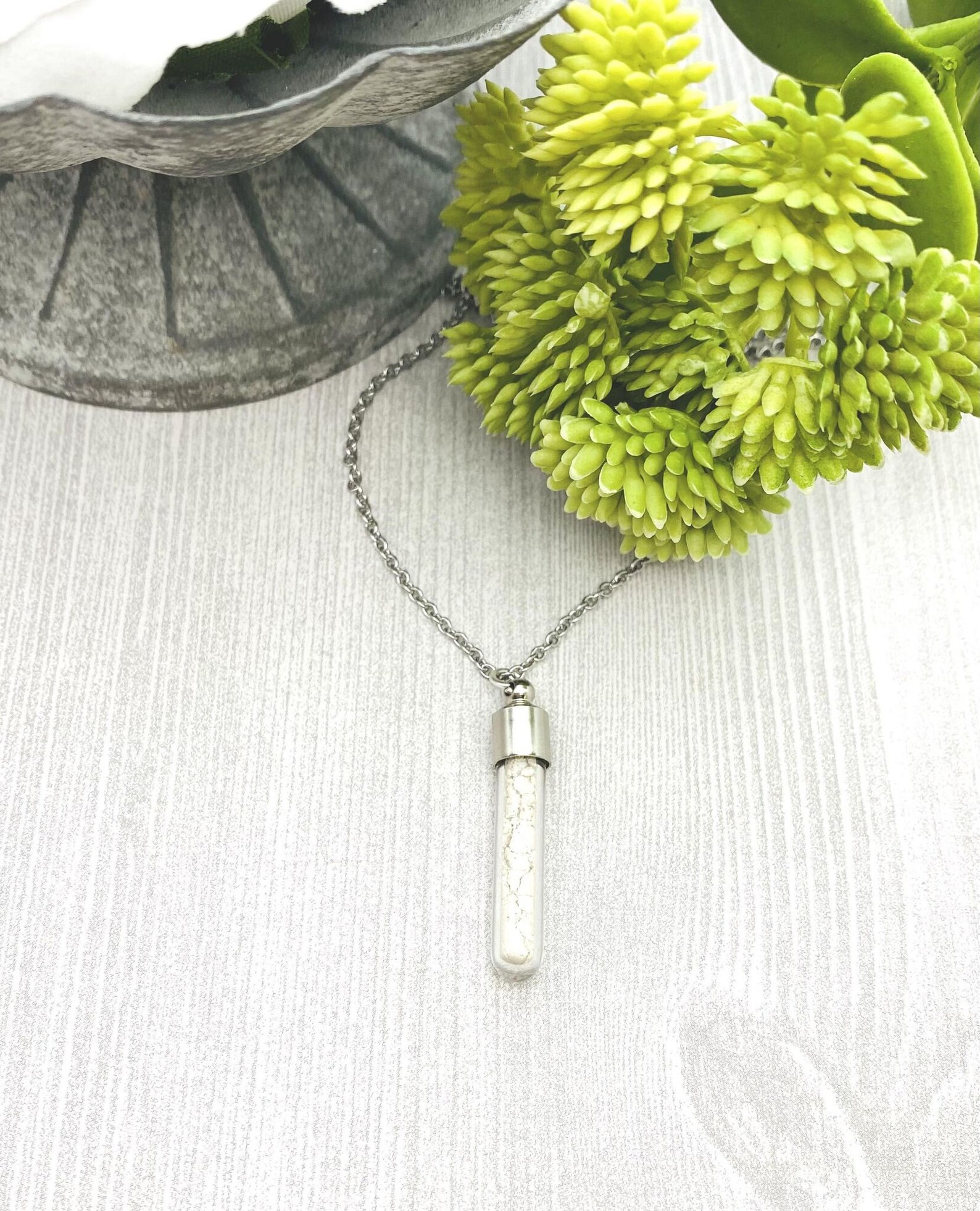 Clear Glass Cremation Necklace, Locket Pendant for Ashes, Child Loss ...