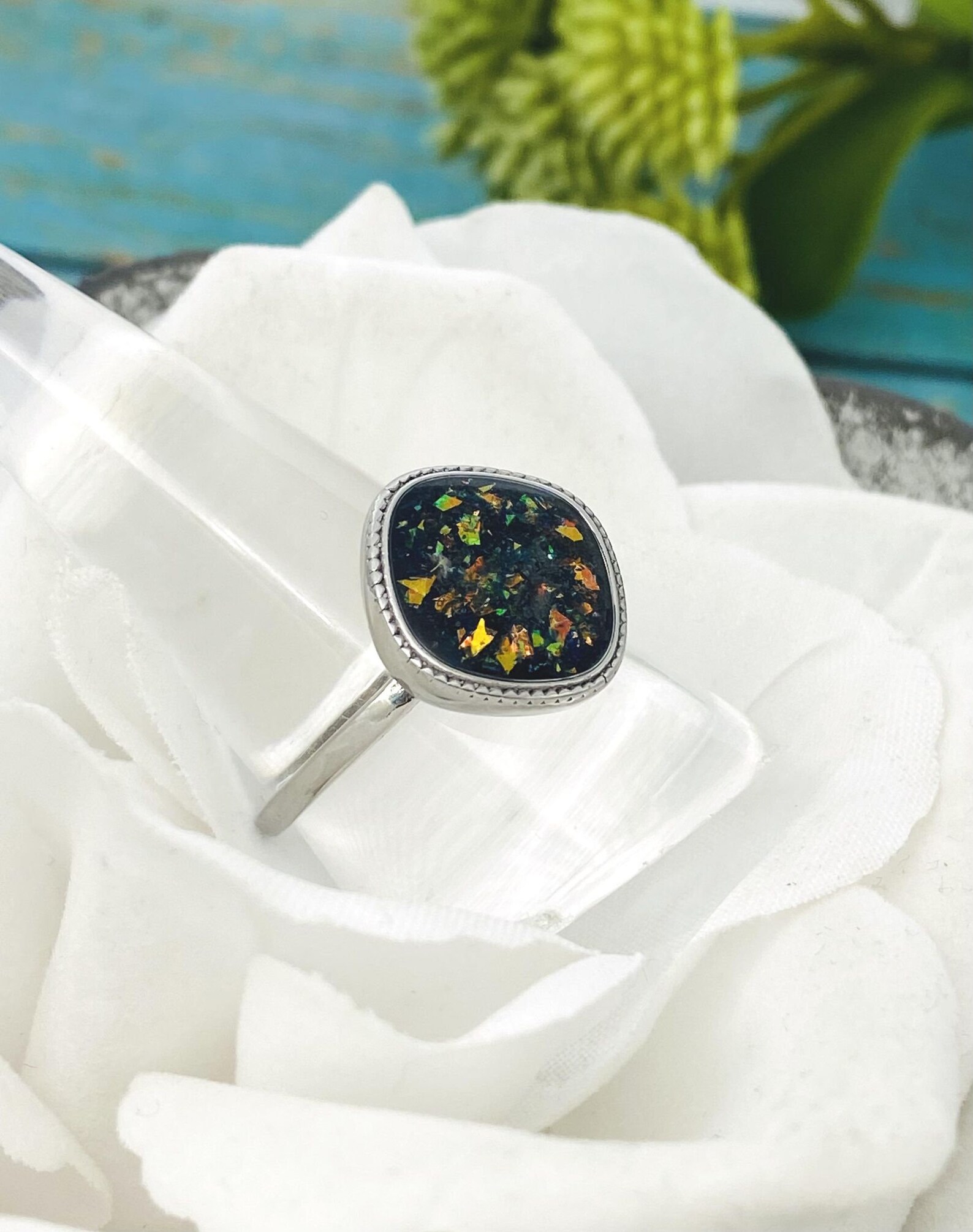 Square Cremation Ring Urn Ring With Ashes Cremains Locket | Etsy