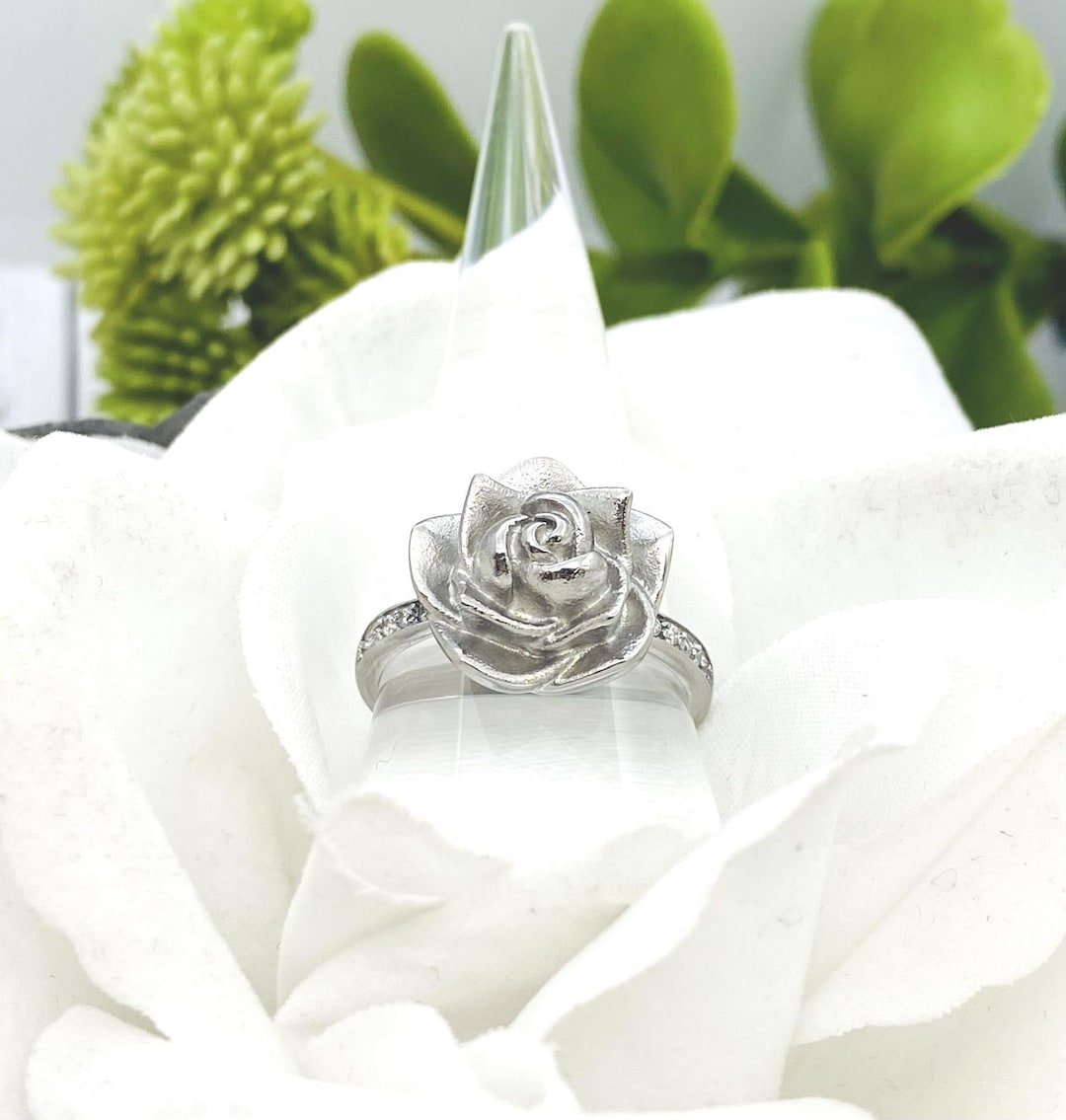 Silver Rose Urn Ring, Cremation Ring, Flower Urn, Locket for Human ...