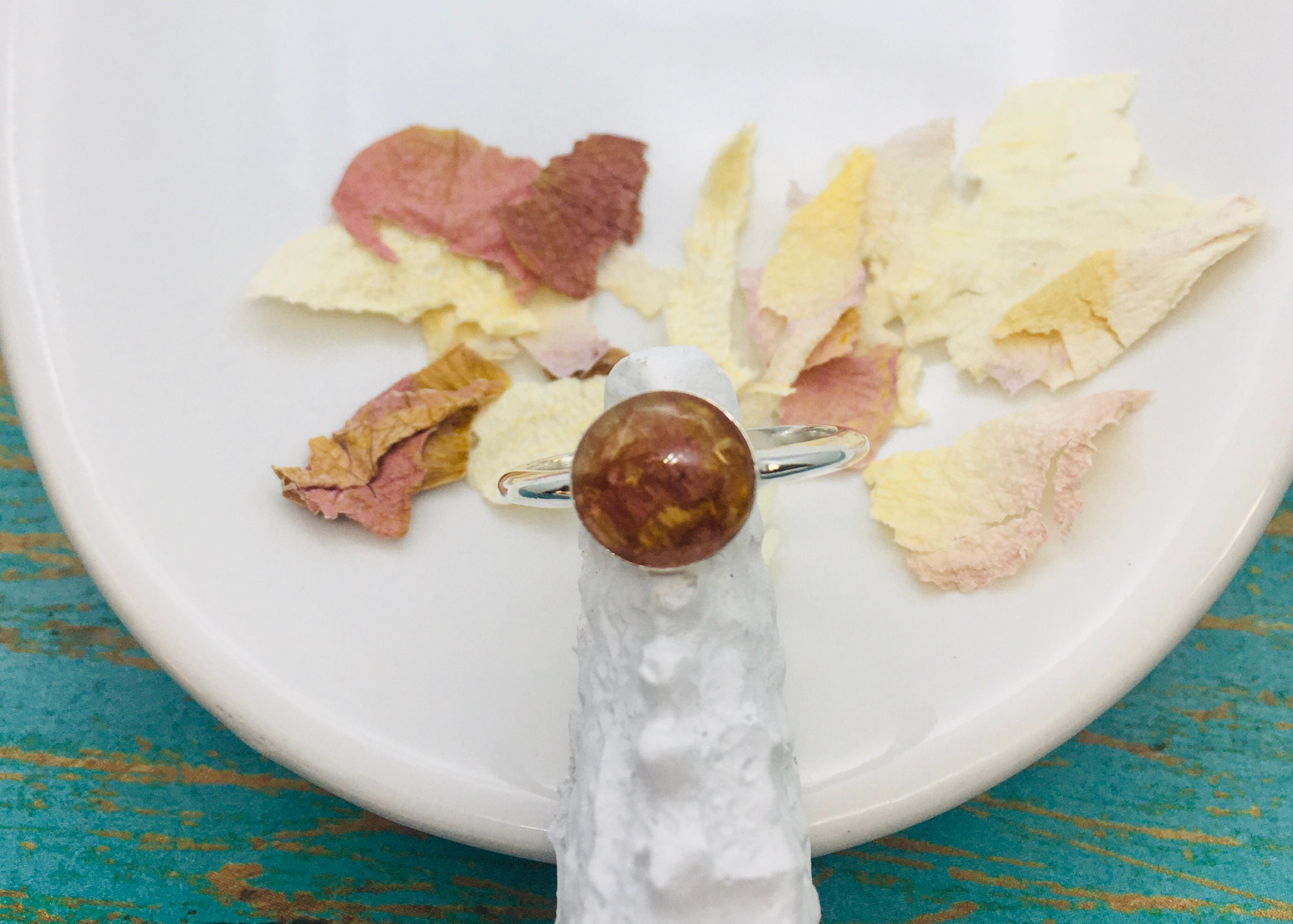 Dried Flower Memorial Ring Funeral Flower Jewelry Wedding - Etsy