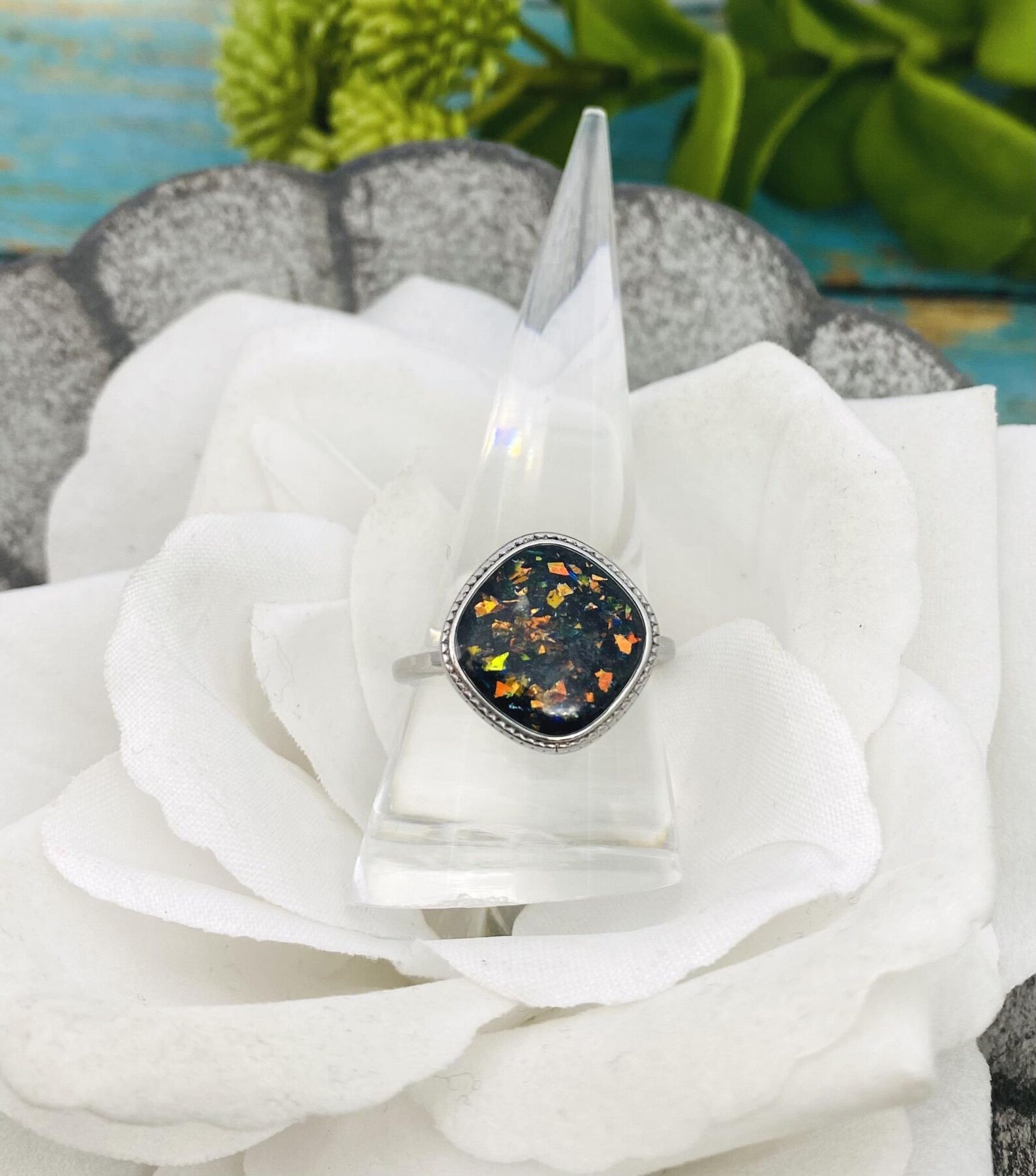 Square Cremation Ring Urn Ring With Ashes Cremains Locket | Etsy