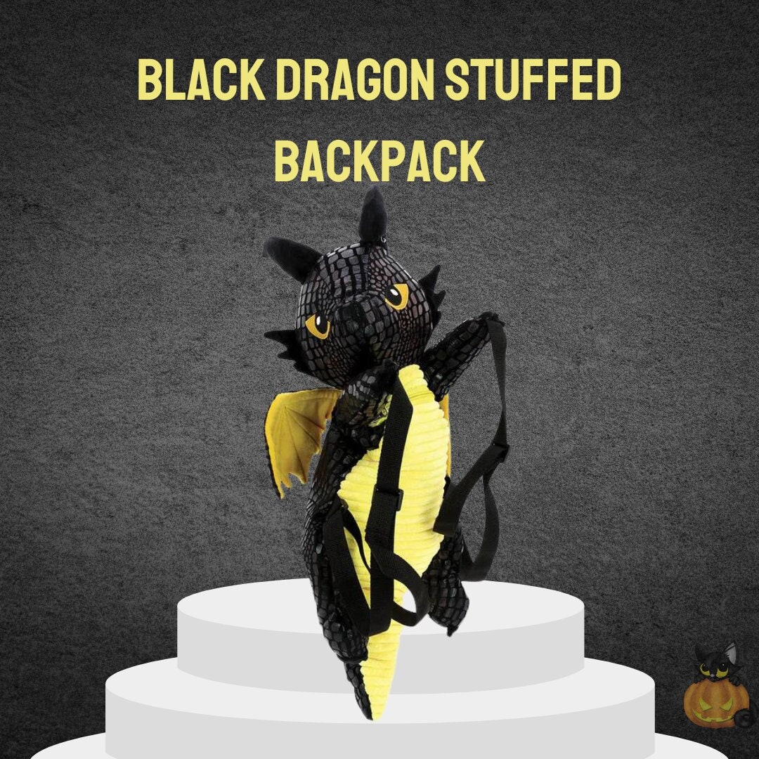 Black Dragon Stuffed Backpack - Etsy