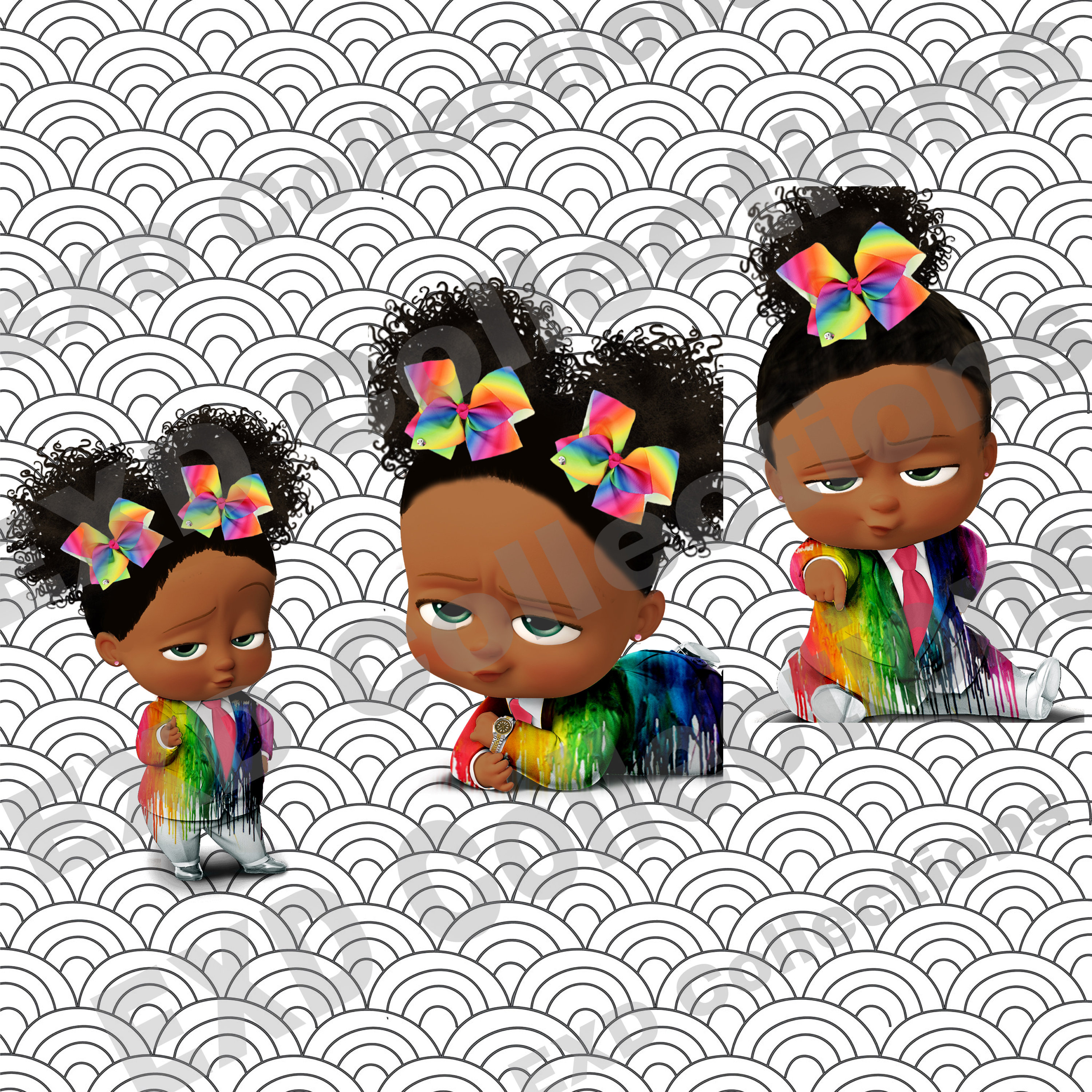 Brown Boss Baby Girl Bundle/png File Only/instant Digital Download - Etsy