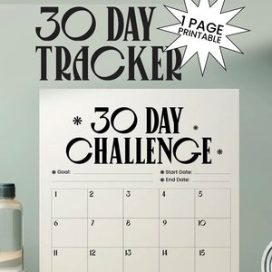 30-day Goal Habit Tracker Download, 30-day Challenge Printable, Digital ...