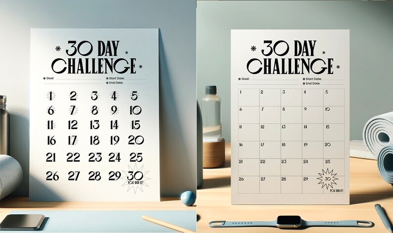 30-day Goal Tracker Printable, Challenge Calendar (A4, A5, PDF) - Etsy ...