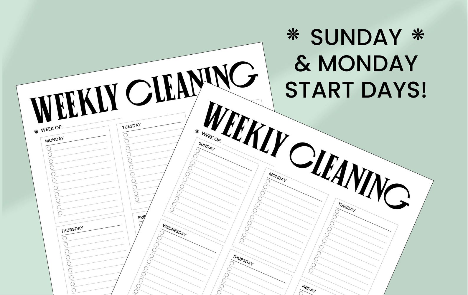 Weekly Cleaning Schedule Printable PDF, Weekly Tasks, Cleaning Tracker ...