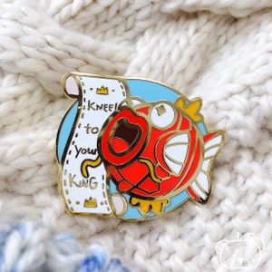 Magikarp Enamel Pin. King Karp. Hard Enamel Pin. Pokemon - Etsy