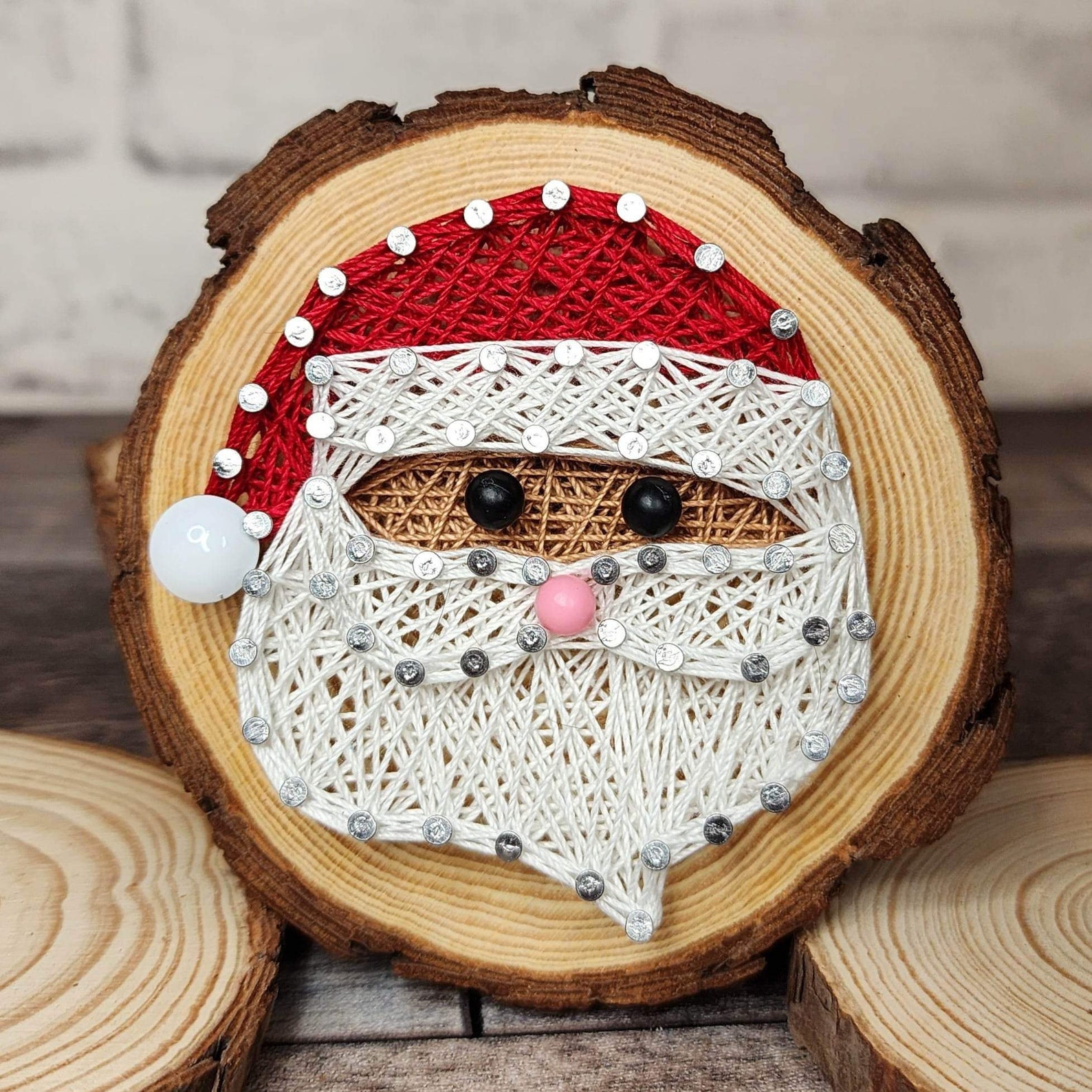 DIY Kit or MTO Santa String Art Ornament - Etsy
