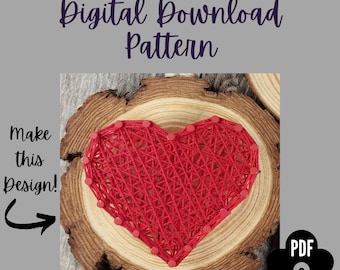 String Art Heart Pattern Heart Craft Kit DIY Heart Pattern Download - Etsy