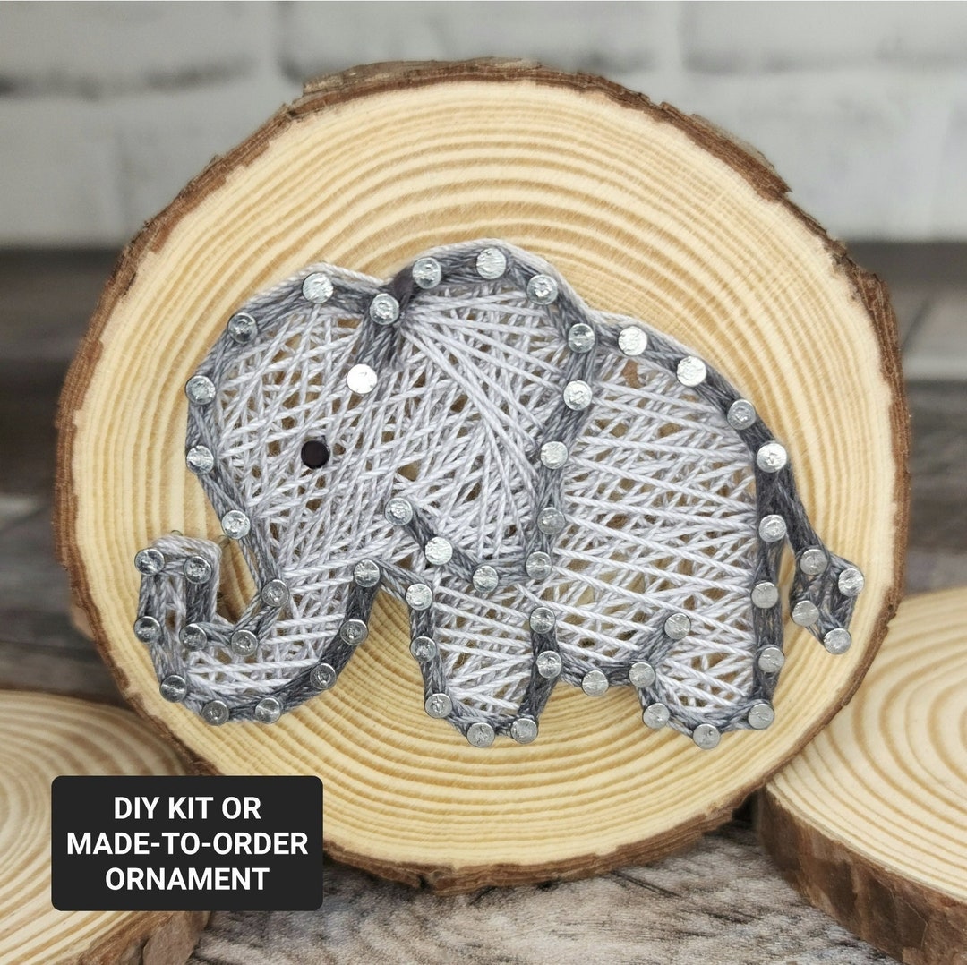 DIY Kit or MTO Elephant String Art Ornament - Etsy