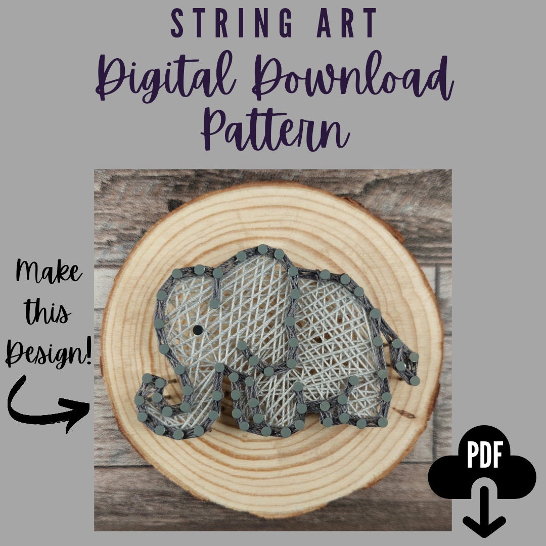 Elephant String Art Pattern Download - Etsy