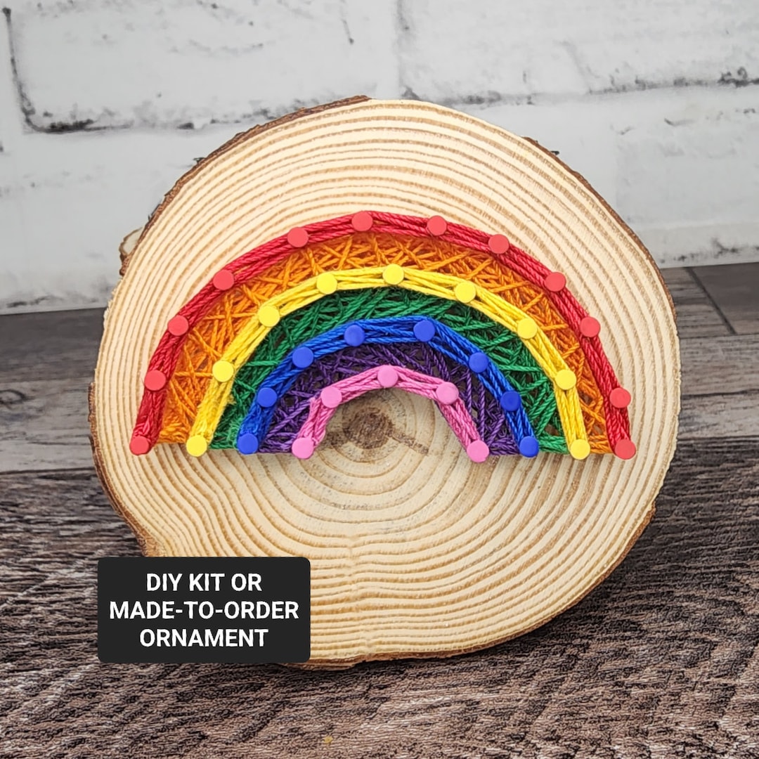 DIY Kit or MTO Rainbow String Art Ornament - Etsy