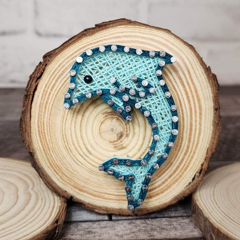 DIY Kit or MTO Dolphin String Art Ornament - Etsy