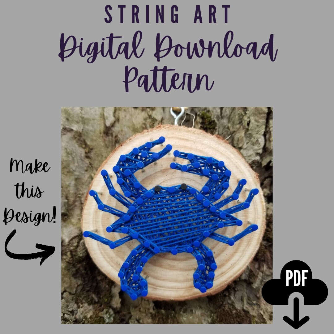 Blue Crab String Art Pattern Download - Etsy