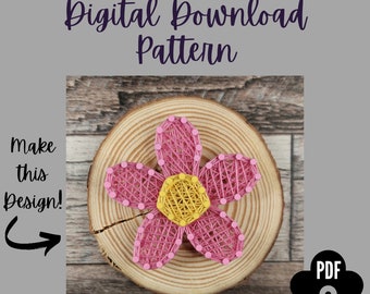 Flower String Art/embroidery Pattern (digital File) - Etsy
