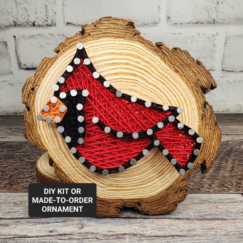 DIY Kit or MTO Cardinal String Art Ornament - Etsy