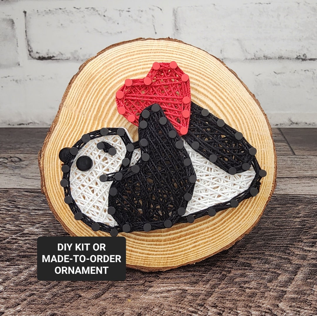 DIY Kit or MTO Panda String Art Ornament - Etsy