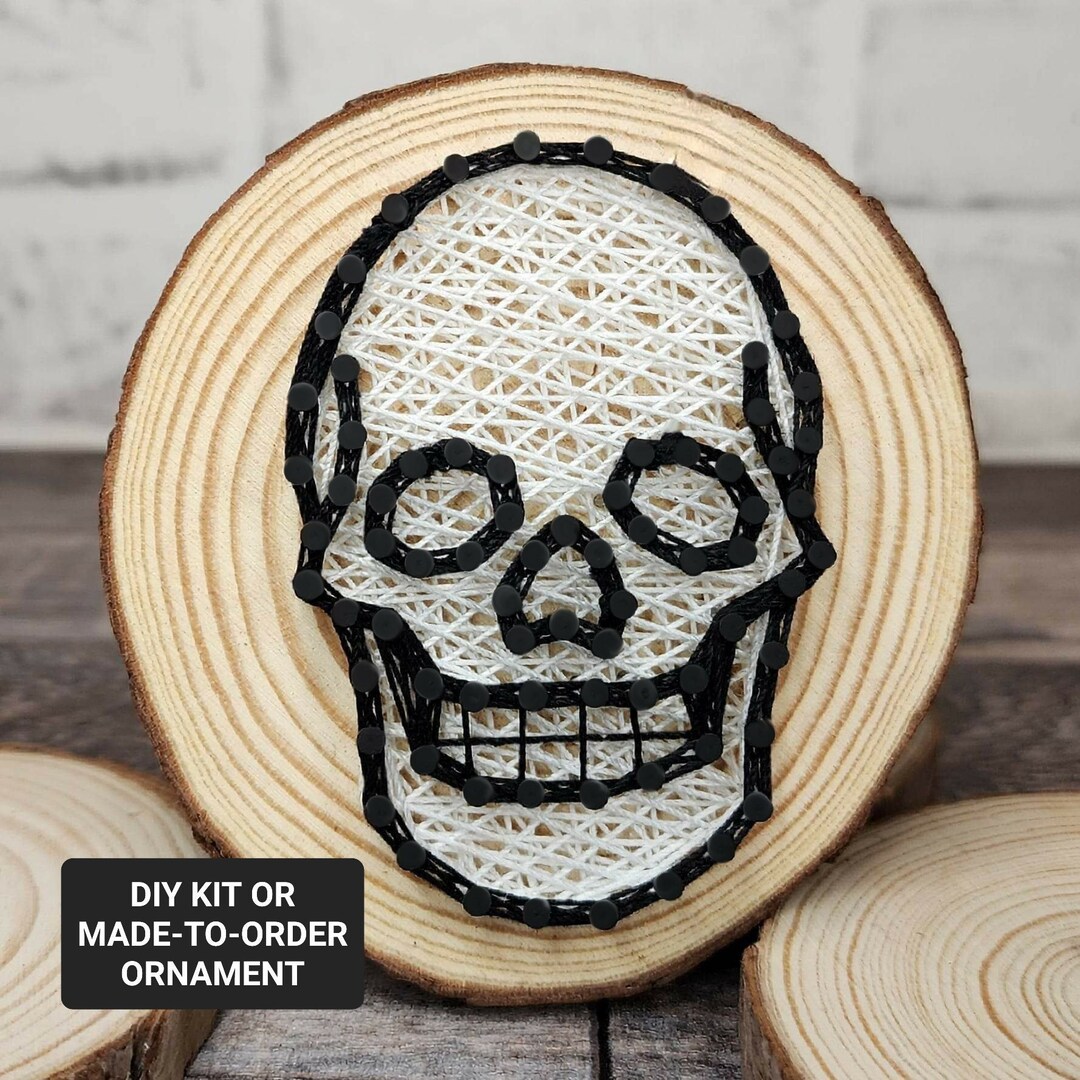 DIY Kit or MTO Skull String Art Ornament - Etsy