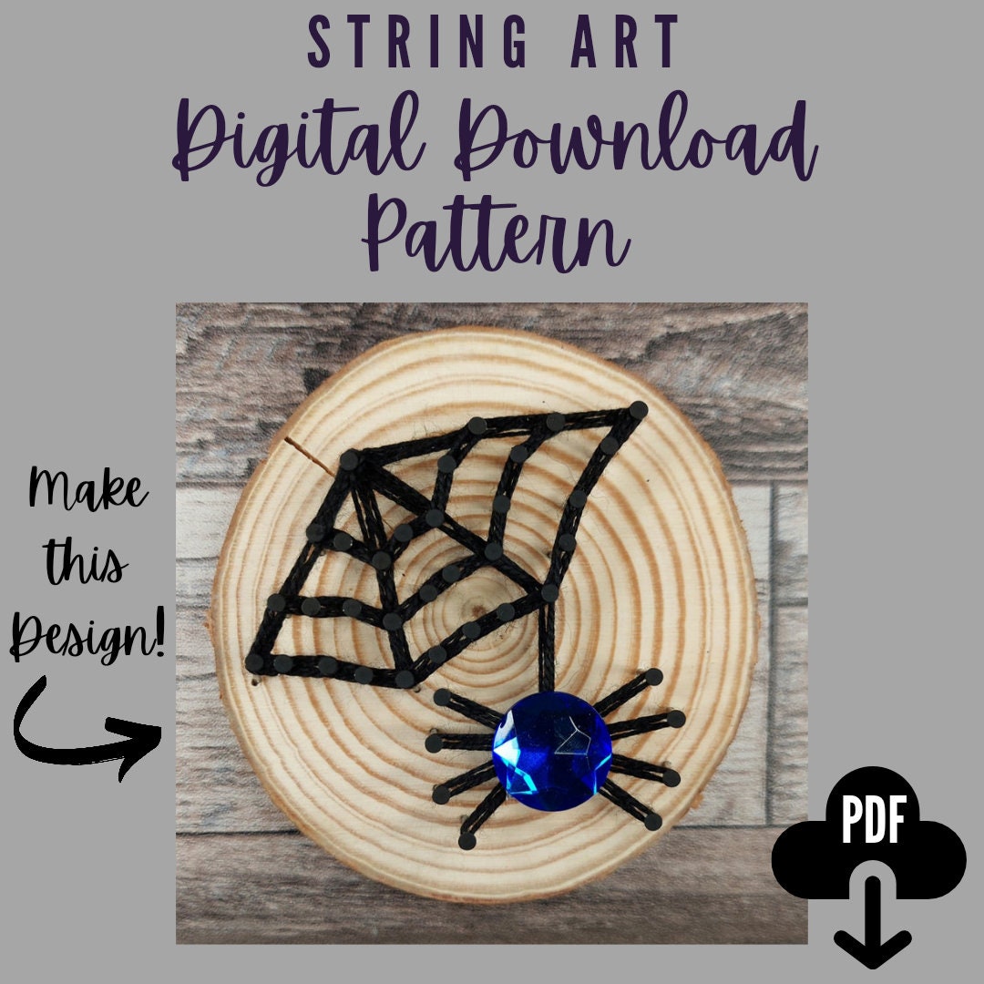 Spider and Web String Art Pattern Download - Etsy