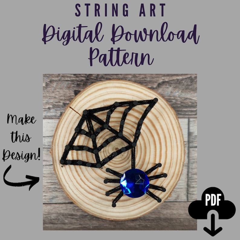 Spider and Web String Art Pattern Download - Etsy