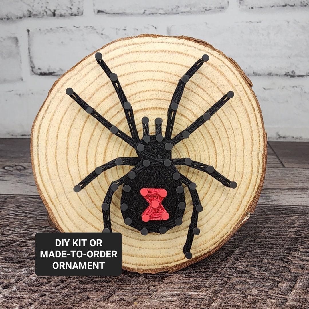 DIY Kit or MTO Black Widow Spider String Art Ornament - Etsy