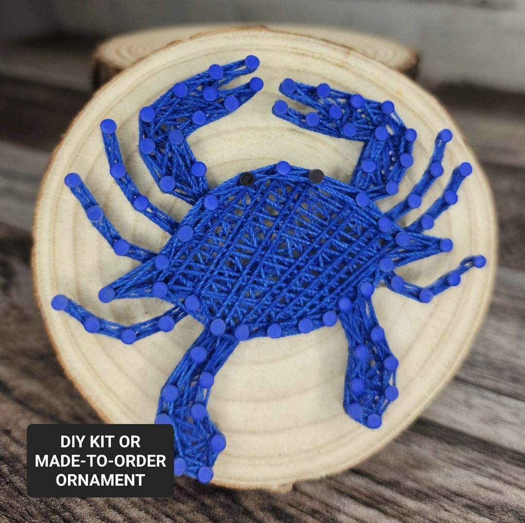 DIY Kit or MTO Blue Crab String Art Ornament - Etsy