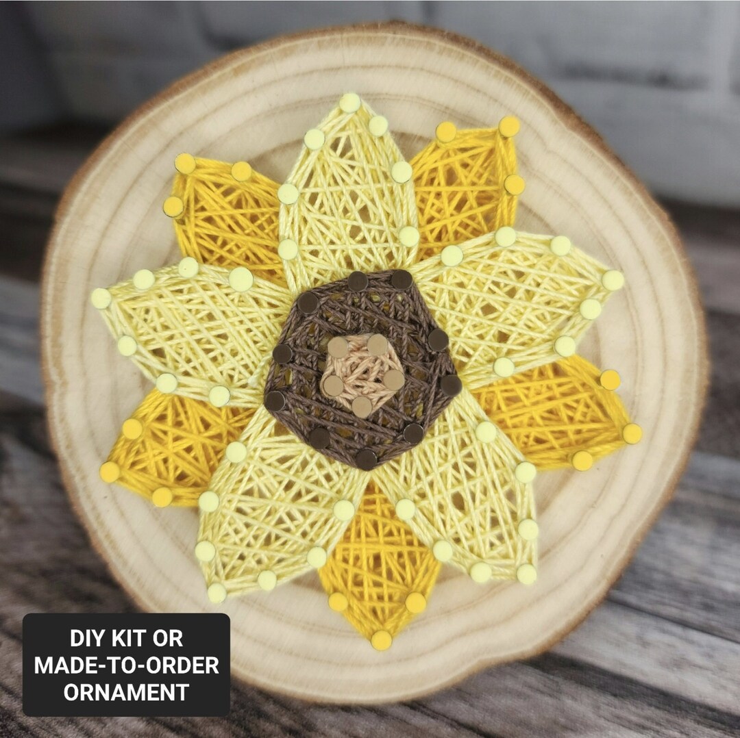 DIY Kit or MTO Sunflower String Art Ornament - Etsy