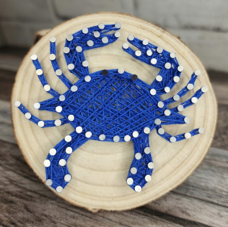 DIY Kit or MTO Blue Crab String Art Ornament - Etsy