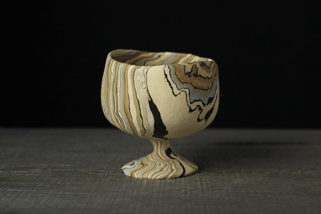 Agateware Goblet, Hand Carved Nerikomi Wine Cup - Etsy