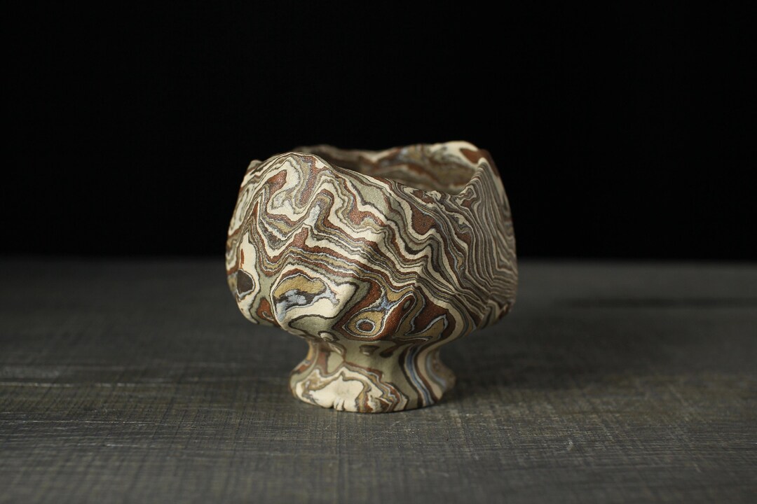 Agateware Tea Cup, Nerikomi Whiskey Glass - Etsy