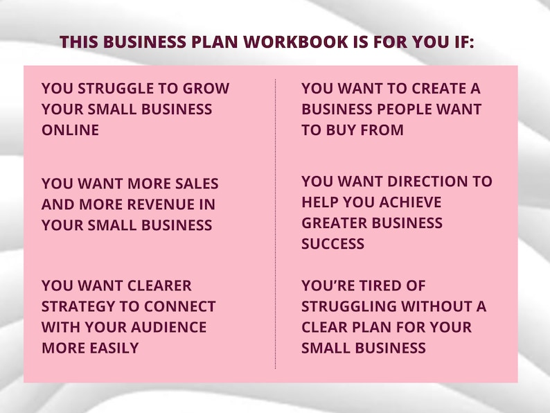 Business Plan | Business Plan Workbook | A4 PDF Small Business Plan ...