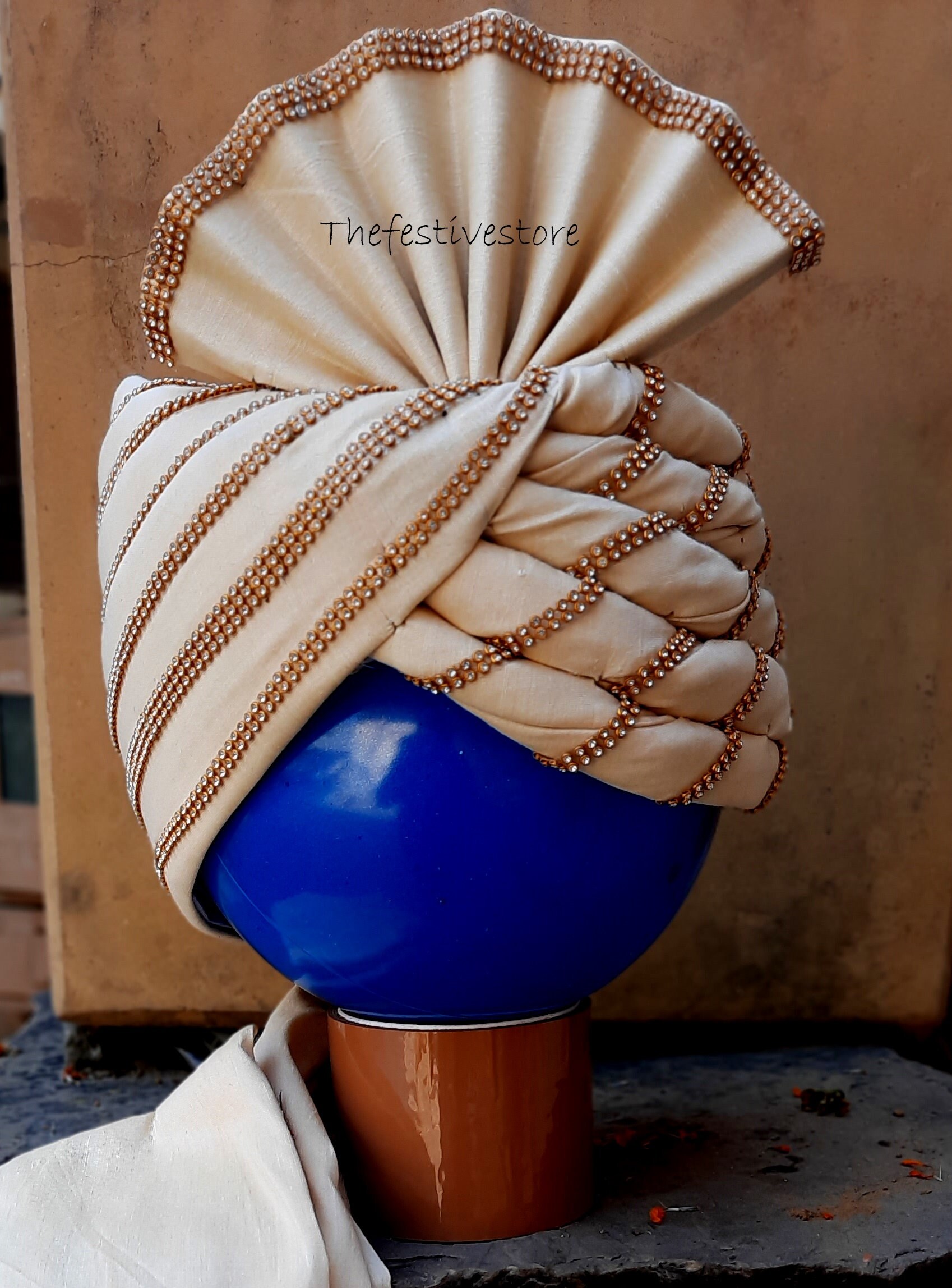 Indian Men Turban For Wedding Royal Indian Maharaja Off white | Etsy