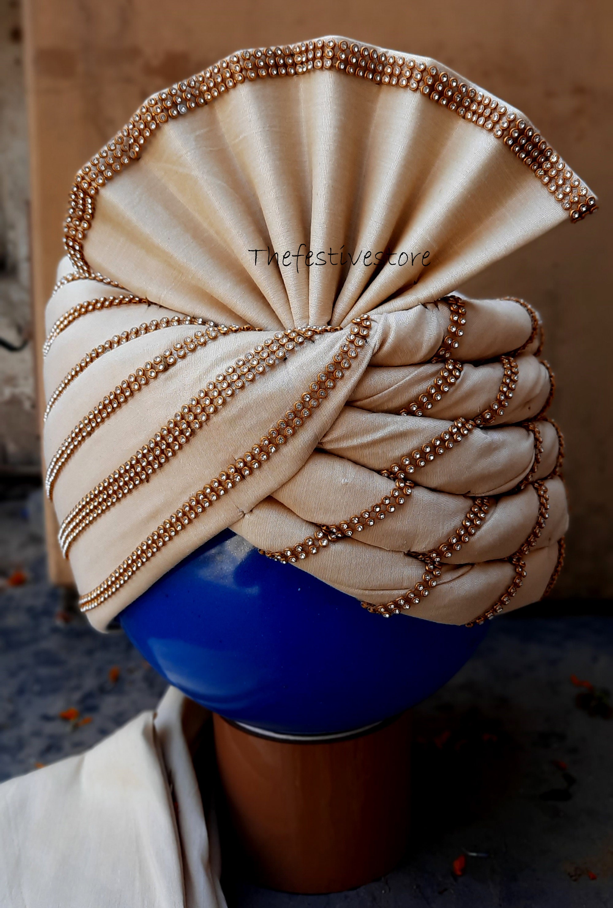 Indian Men Turban For Wedding Royal Indian Maharaja Off white | Etsy