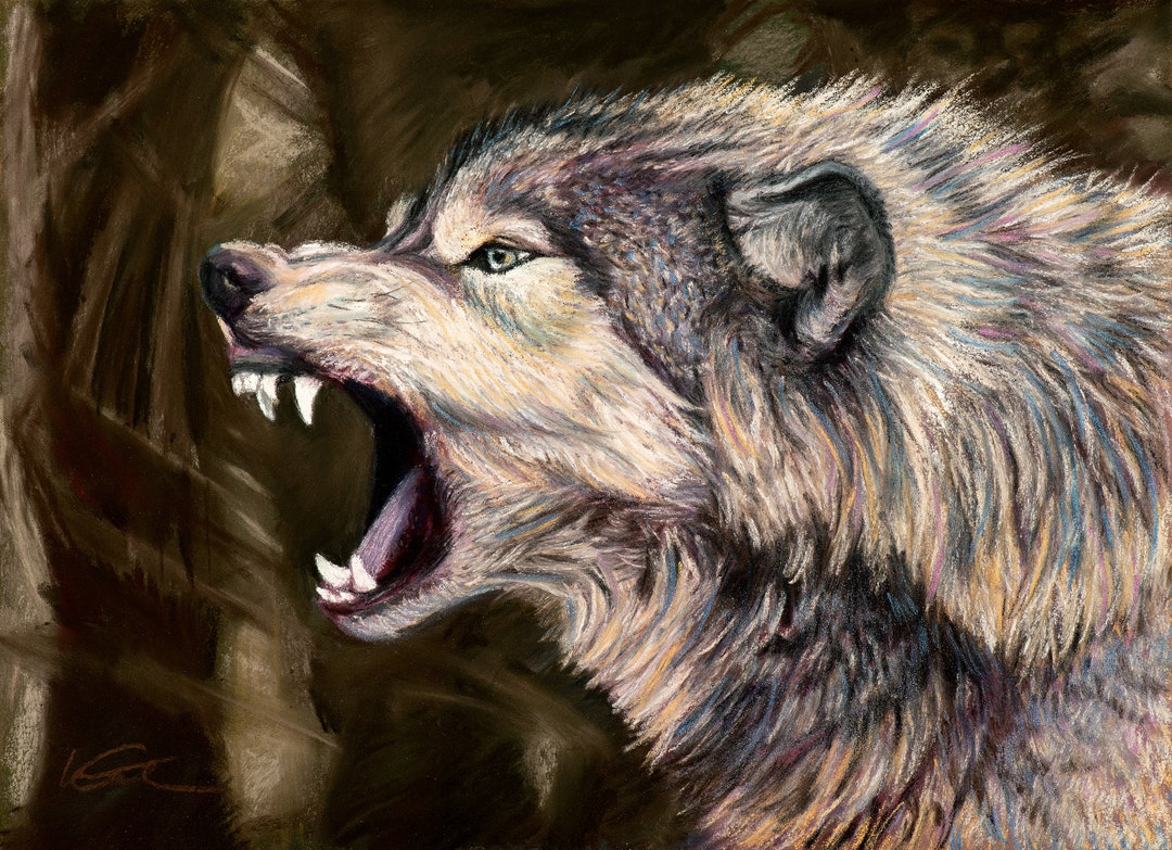 Angry Wolf Face Profile