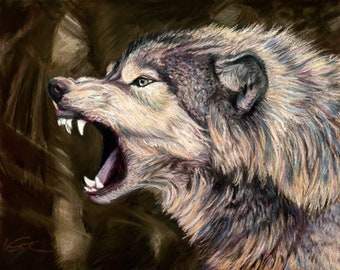 Snarling Wolf Side View