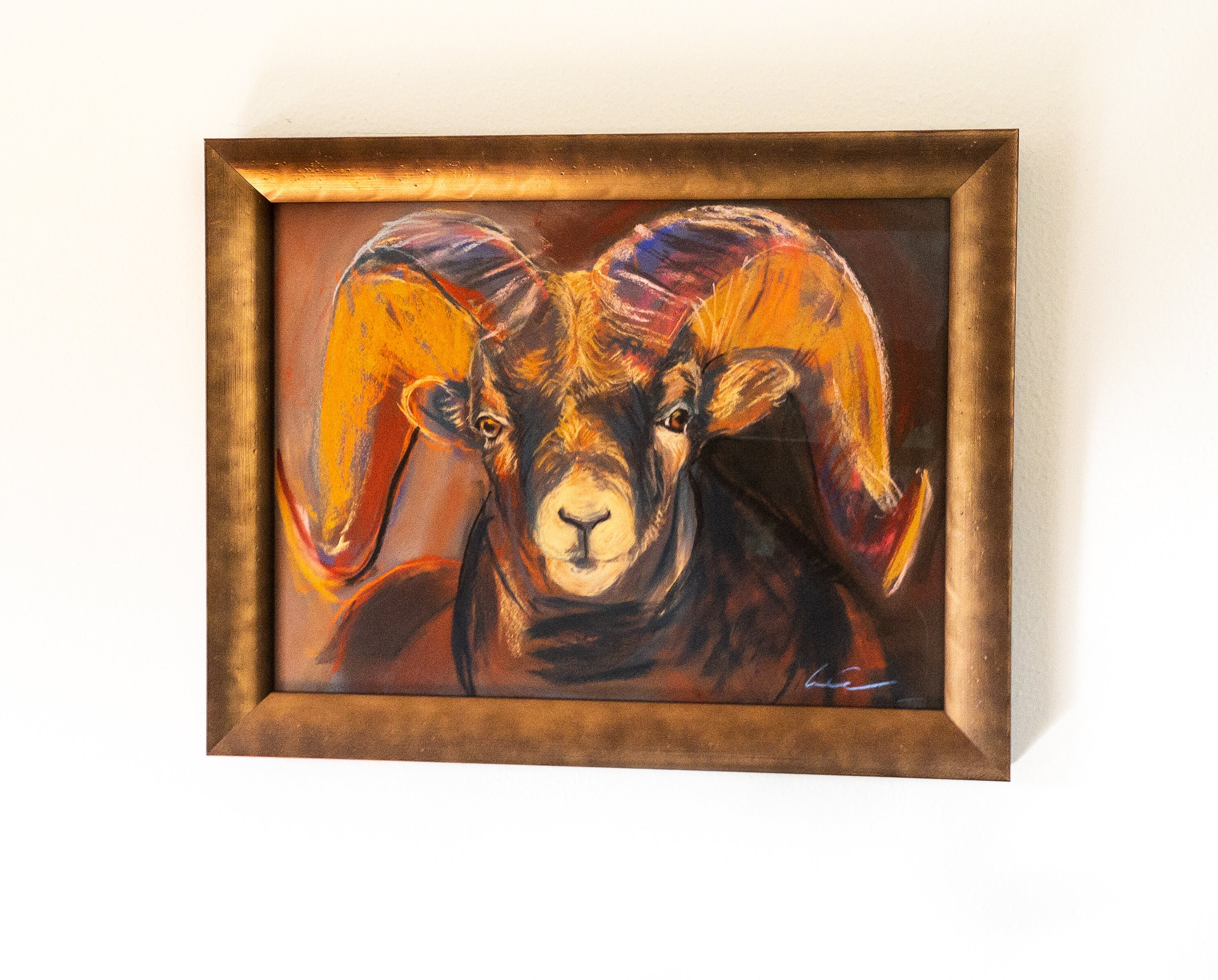 Aries, Horned Ram, Animals, Wildlife Painting, Original Artwork, Wall ...