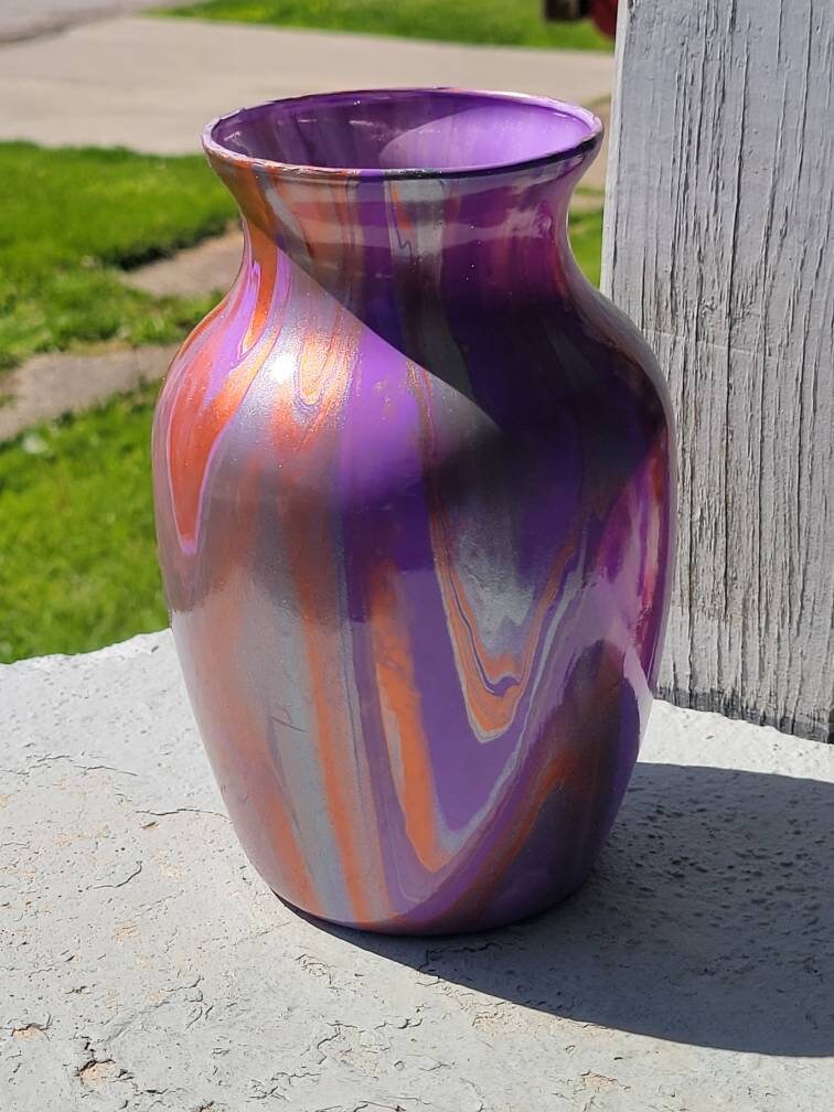 Glass Vase Collectable Hand Painted Decor Elegant Vase - Etsy