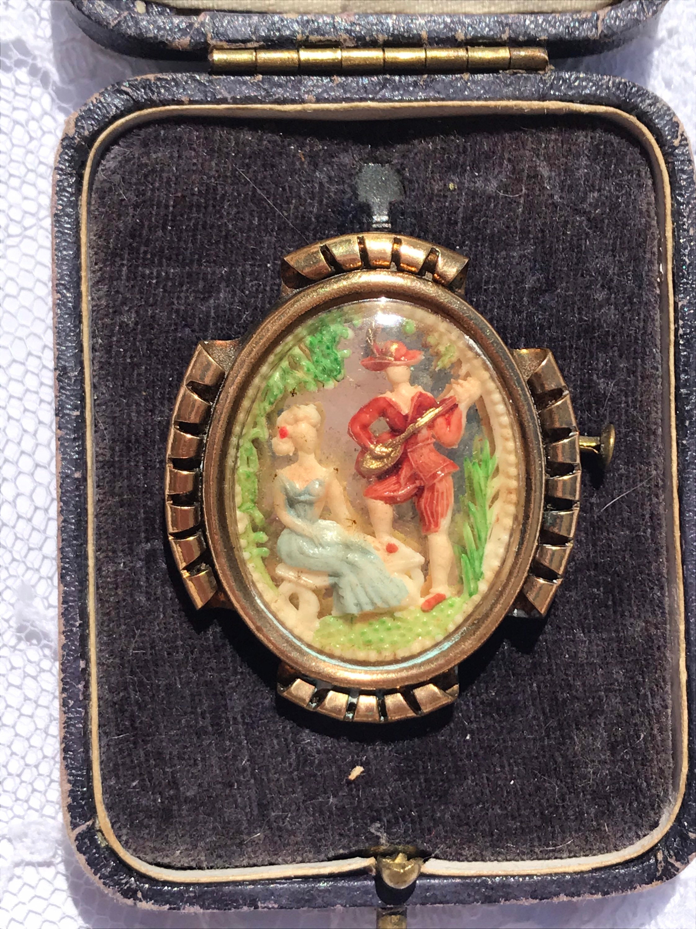 1940s Carved Celluloid Brooch Early Plastic Brooch Love Etsy