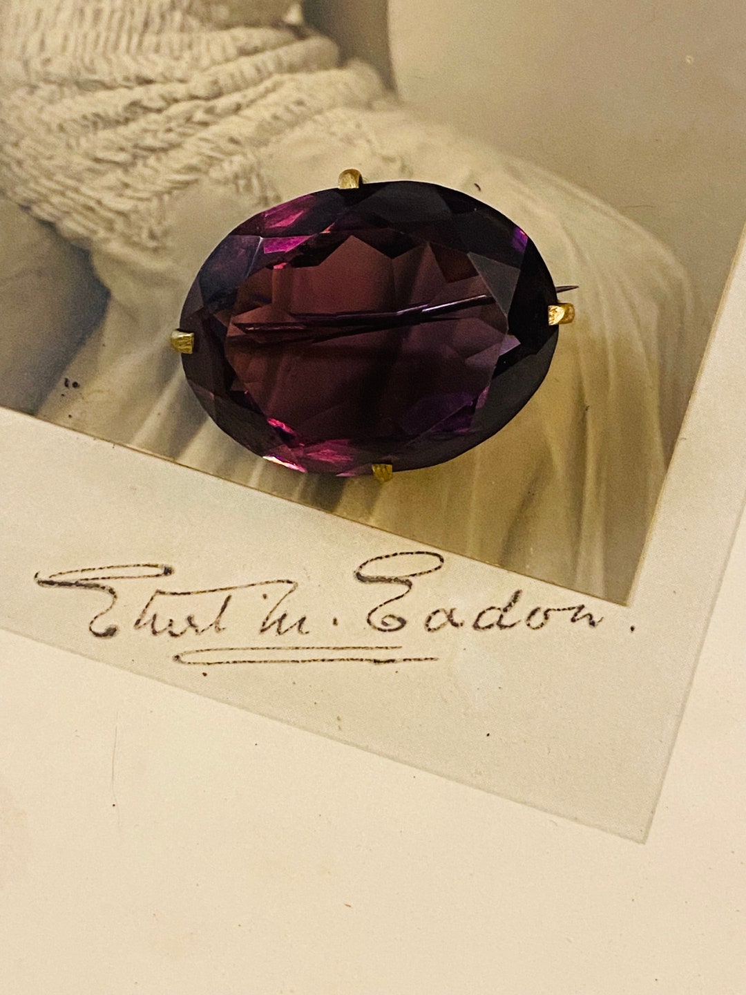 Pinchbeck Brooch Amethyst Brooch Victorian Lace Pin - Etsy