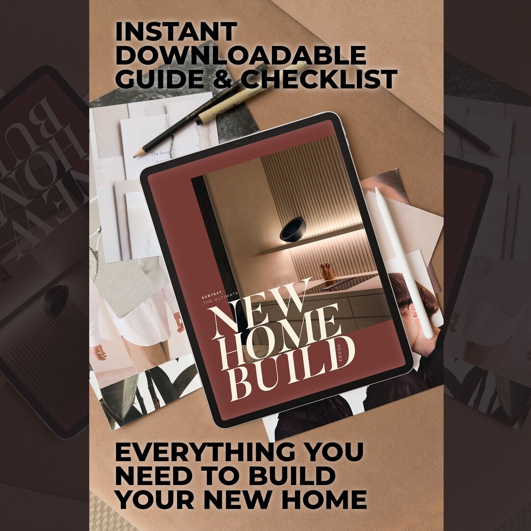 New Home Build Ebook, Printable New Home Construction Checklist, Dream ...