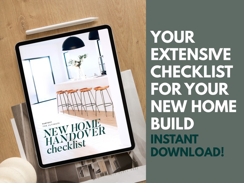 New Build Checklist, Home PCI Handover List, Printable Construction ...