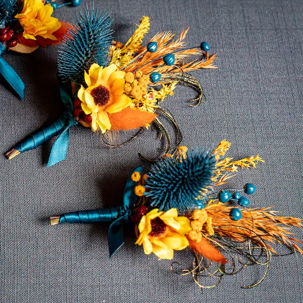 Sunflower Boutonniere - Etsy
