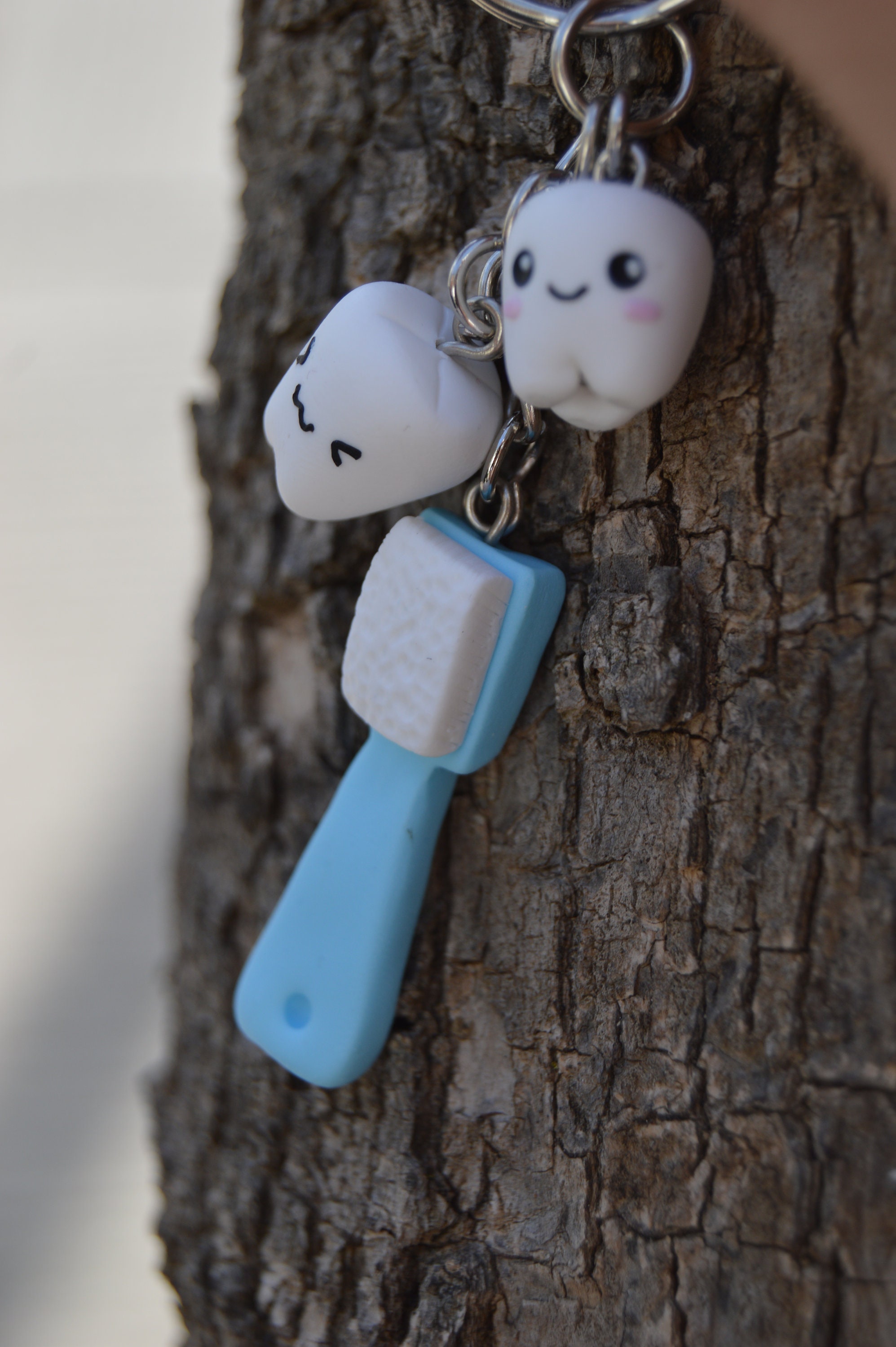Keychain Toothbrush Teeth - Keychain Dentist - Dentist Gift - Polymer ...