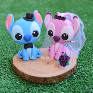 Cake Topper Stitch Angel - Stitch Figure - Wedding Cake Decoration ...