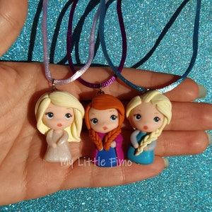 Princess Necklace - Princess Keychain - Polymer Clay Princess - Elsa ...
