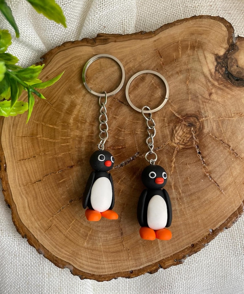 Pingu Keychain - Pingu Figure - Penguin Keychain - Penguin Figure ...