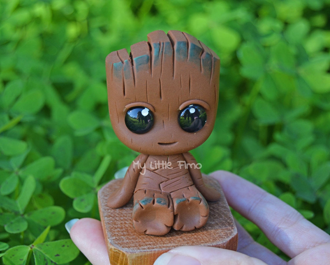 Groot Figure Galaxy Groot Decoration Polymer Clay Groot - Etsy